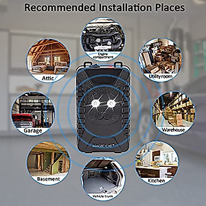 MAGIC CAT Under Hood Animal Repeller Rodent Repellent, Ultrasonic Battery Operated Rat Deterrent with LED Strobe Lights, Rodent Defense Vehicle Protection for 12V 24V Car Truck RV, 2 Pack