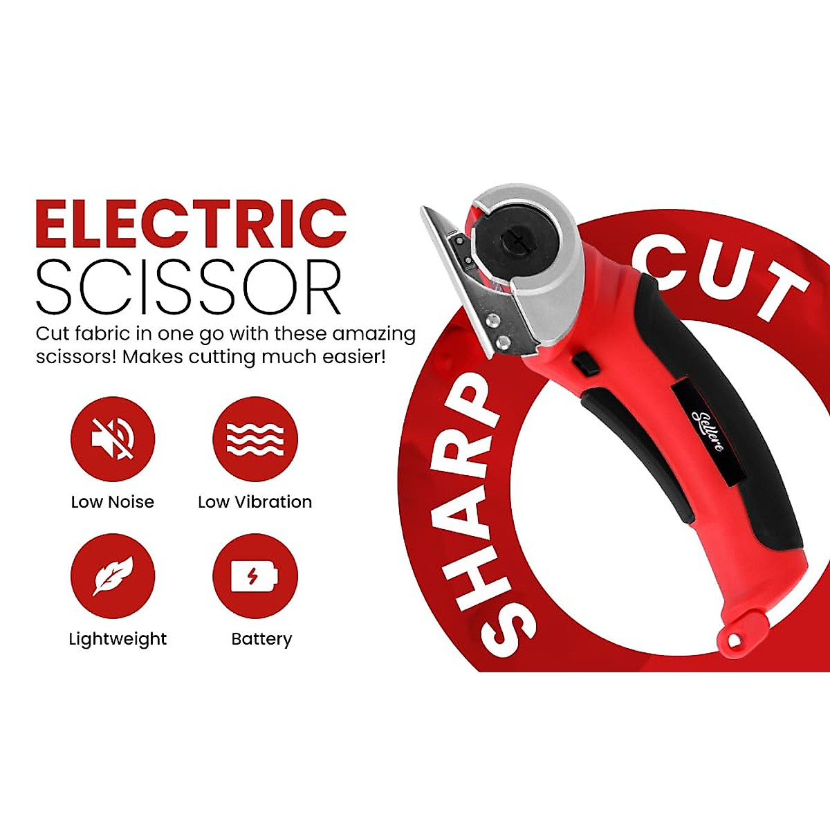 Sellere Electric Cutter for Cardboard Carpet Fabric with Carrying Case (Cordless Electric Cutter, Plastic, One Size)