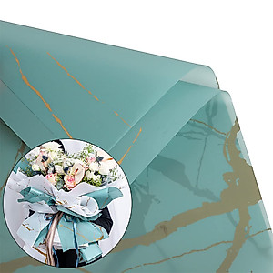 20 Sheets Flower Wrapping Papers Marble Flower Wrappers Waterproof Floral Bouquet Gift Package Paper Florist Packaging Supplies for Mother's Day Birthday Wedding Holiday Decoration
