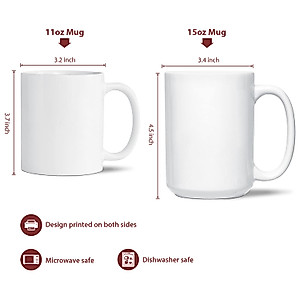 Personalized Ceramic Mug with Add Photo Custom Name Green & Gold Leaf for Women, Customized Coffee Mug Cup 11oz 15oz Gift for Special Day, White Mugs Custom Letter Alphabet Initial for Wife/Mom