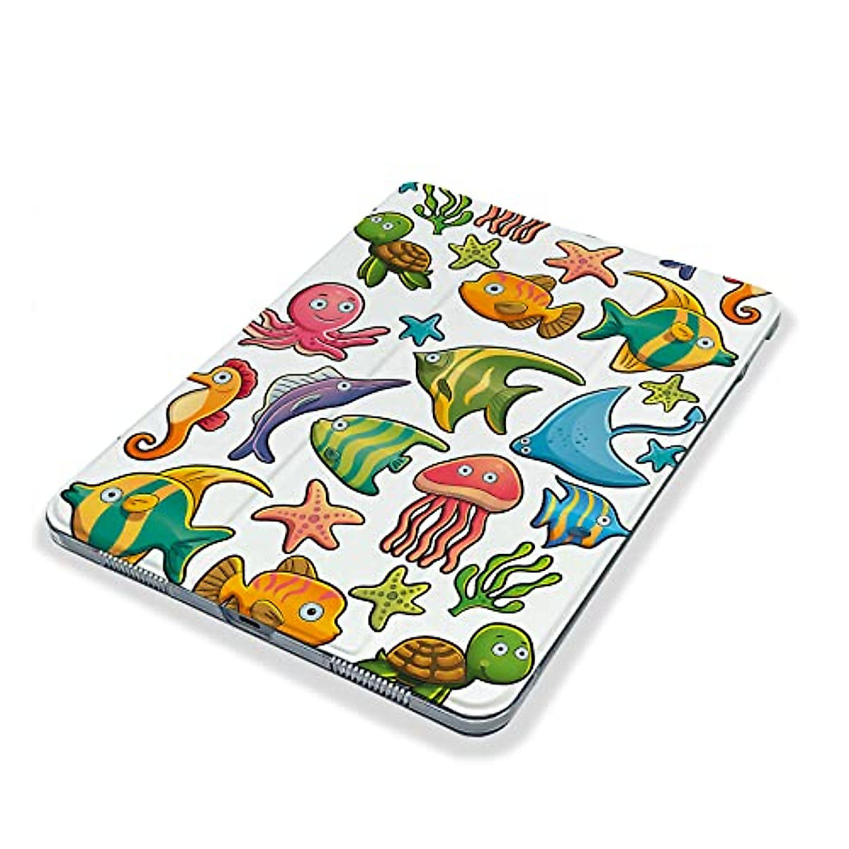 Cute Underwater World Ocean Fish case Compatible with iPad Mini Air Pro 7.9 8.3 9.7 10.2 10.9 11 12.9 inch Pattern Cover New 2022 2021 Trifold Stand 3 4 5 6 7 8 9 Generation 462 (10.2" 7/8/9 gen)
