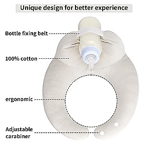 OKHOTCUL Baby Bottle Holder, Bottle Holder for Baby self Feeding, Baby Self Feeding Cushion, Baby Feeding Pillow, BPA-Free, Non-Toxic, Nursing Pillow for Breastfeeding, with Adjustable Waist Strap