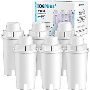 ICEPURE Pitcher Water Filter Replacement for Brita® Standard Water Filter, Brita® Pitchers and Dispensers,Classic OB03, Everyday, UltraMax, Metro+, XL, Mavea® 107007 35557 and More NSF Certified 6PACK
