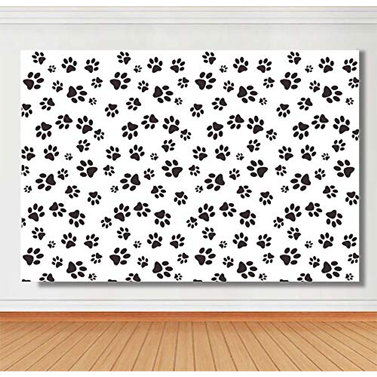 Cartoons Puppy Dog Paw Theme Photography Backdrops Kids Boys Birthday Party Banner Photo Background Newborn Baby Shower Candy Cake Table Decor Photobooth Props 5x3ft Vinyl