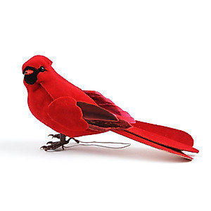 Set of 3 Artificial Birds for Decoration, Floral Arrangements and Arts & Crafts | Red Cardinal, Eastern Bluebird & American Goldfinch