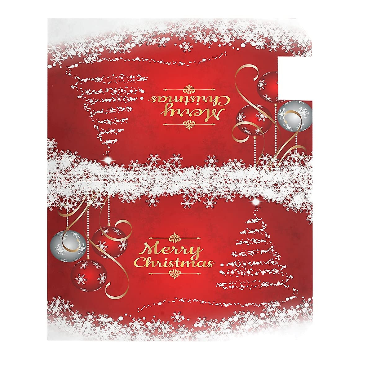 Merry Christmas Mailbox Cover Standard Size Winter Snowflake Xmas Tree Magnetic Mailbox Covers Garden Yard Post Wraps Letter Box Cover Decorations 21" L x 18" W