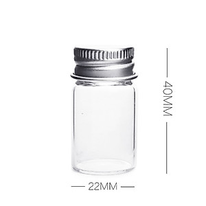 10Pcs/7ML Empty Sample Glass Bottles Jars Vials Case Container with Screw Caps,Transparent