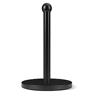 Paper Towel Holder, Black Kitchen Paper Towels Holder Stand, Stainless Steel Paper Towel Holder -Weighted Base, Non-Slip Protect The countertop