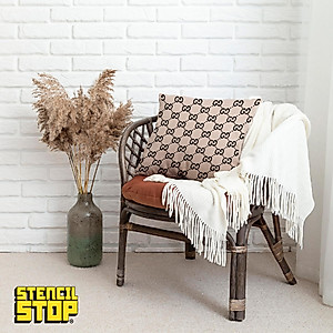 GG Pattern Stencil - Seamless Repeating Design for DIY, Walls, Decor - Durable 14 Mil Mylar Plastic (12 x 12 inches)