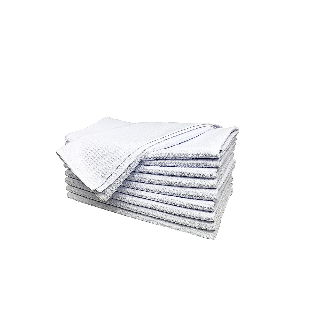 DrupsCo Waffle Weave Towels - Set of 10 Waffle Weave Towels - 16x24 inch Waffle Weave Microfiber Towel