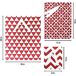 JOYIN 6 PCS Christmas Fabric Gift Bags for Party Favors, Holiday Gift Giving, Goody Bags, Holiday Presents Décor, Giant Gifts Decorations (red)