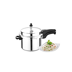 Healthy Choices 2 Quart Pressure Cooker, Small, Olla de Presion Express, Special Double Safety Valve, Gas & Induction Compatible, Indian Pressure Cooker for Rice, Legumes, Dals, Idlis & more, 2 Liters