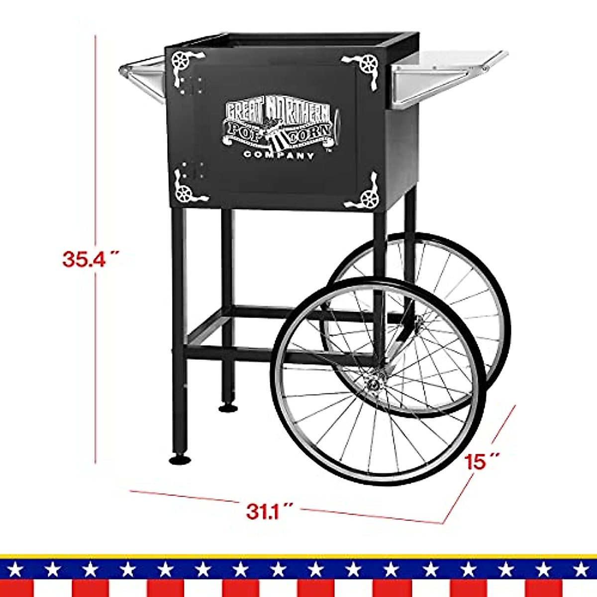 6401 Black Replacement Cart for Larger Lincoln Style Great Northern Popcorn Machines