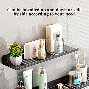 Over Sink Shelf Wall Mounted for Bathroom Mirror Behind Faucet Floating Tray Narrow Counter Organizer Shelf Self Adhesive Shower Shelves for Bathroom, Laundry Room, Kitchen, Farmhouse, RV, 15.7"x2