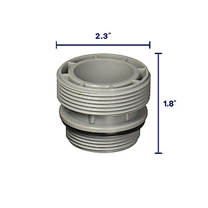 GAME 4560 40mm Hose to 1 1/2 Inch Inlet/Outlet, Adapter Conversion Kit (For Intex & Bestway Pools), 2 Count (Pack of 1) ,Grey