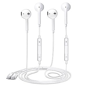 [2 Pack]Apple Earbuds with Lightning Connector [Apple MFi Certified] iPhone Headphones, (Built-in Microphone & Volume Control) Noise Canceling Earphones Compatible with iPhone 14/13/12/11/8/7/XR/XS/X