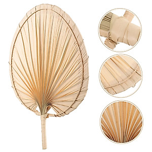 Outanaya Manual Handmade Fan Lightweight Palm Leaf Summer Accessory Handheld Old Fashioned Straw Fan for Wedding