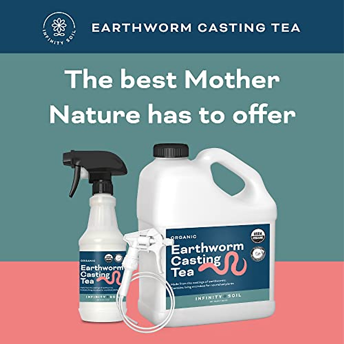 Infinity Soil - Earthworm Casting Tea - Natural Liquid Soil Enhancer - Full of Living Microbes - Nourishes Plants and Increase Bloom and Fruit Yield - 32 oz