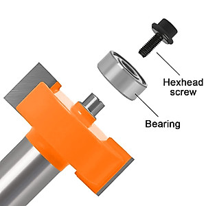 PROMSA 1/4 Inch Shank Rabbet Router Bits, 2pcs Carbide Rabbeting Router Bit Set with 5 Bearings Set (1/2", 5/8", 3/4", 7/8", 1-1/8") (1/4 Inch Router Bit Set)