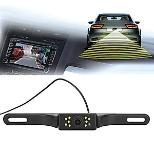 License Plate Camera, Waterproof Car 9LEDs License Plate Rear View Reverse Camera Wide Angle IP67 Waterproof Night Vison Reverse Backup Monitoring System
