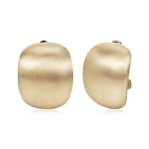 TONLUYAX Matte Gold Clip On Earrings For Women Geometric Square Casual Fashion Not Pierced Earrings Jewelry