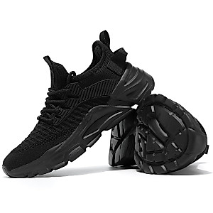 Women's Running Shoes Non Slip Shoes Breathable Lightweight Fashion Sneakers Slip Resistant Athletic Sports Walking Gym Work Shoes Black