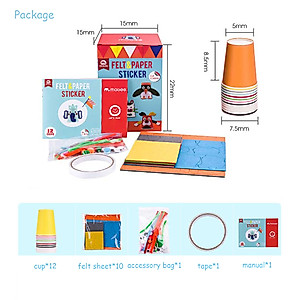 Mobee Felt Paper Cup Sticker DIY Craft Kits Paper Art Training Early Educatioanl Playing Toys Kids