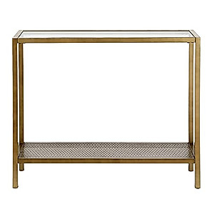Henn&Hart 36" Wide Rectangular Console Table in Brass, Entryway Table, Accent Table for Living Room, Hallway