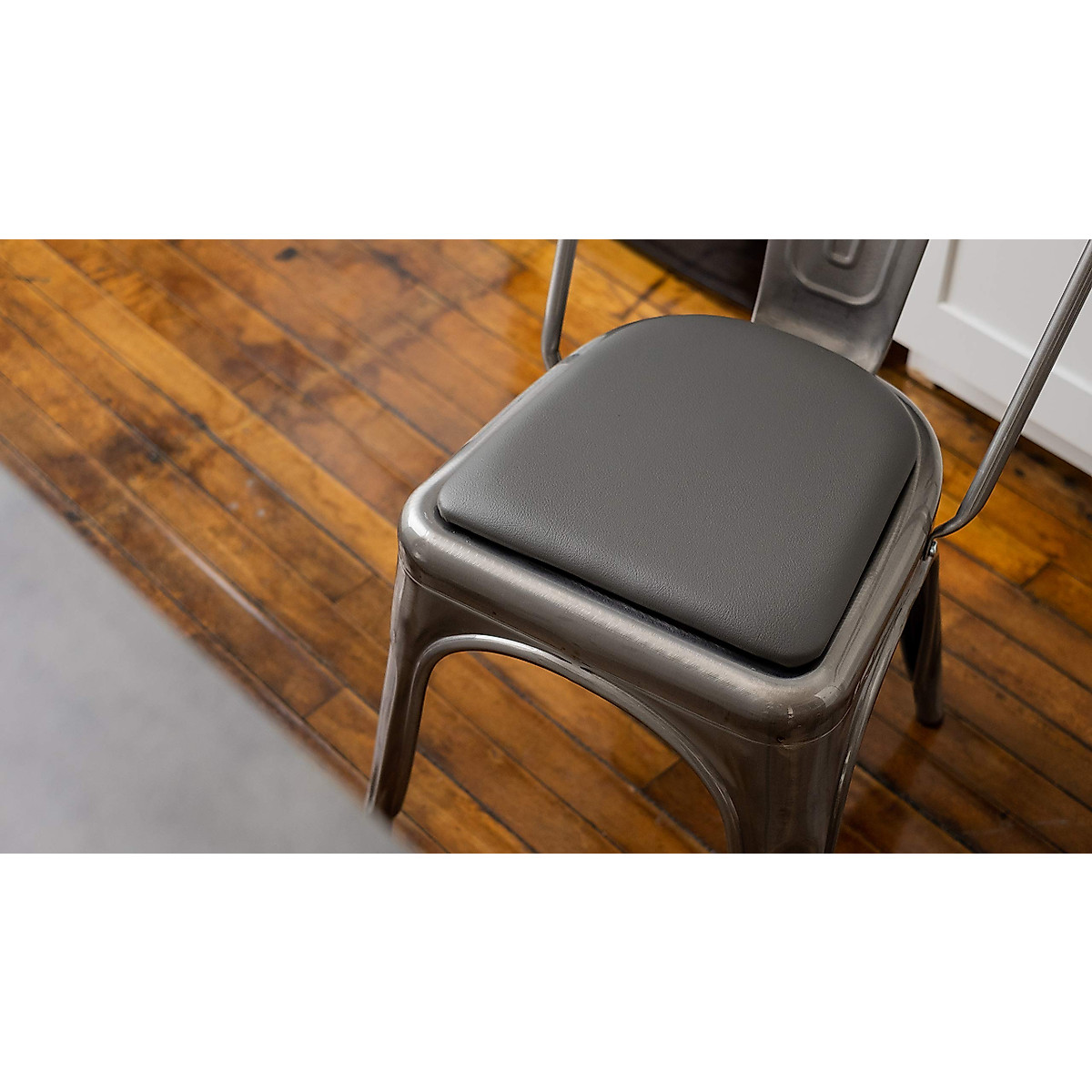 Rounded Back Chair Cushion: Fits Industrial/Modern/Farmhouse Type Chairs and Stools. Handmade in USA (Grey 4 Pack)