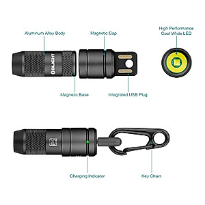 OLIGHT IMINI 2 EDC Rechargeable Keychain Flashlight, 50 Lumens Compact and Portable Mini LED Keyring Lights with Built-in Battery Ideal for Everyday Carry and Emergencies (Black)