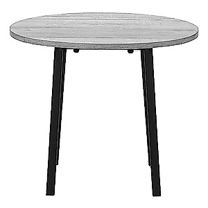 Monarch Specialties 1007 Table, 3pcs, Small, 35" Drop Leaf, Kitchen, Black Metal, Grey Laminate 3 Piece Dining Set, 35" L x 35" W x 30" H