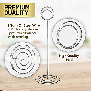 ONIXAR 12 Pack 8.75inch Table Card Holder Stand, Table Number Holders for Memo Notes, Picture Holders for Centerpieces, Table Sign Holders, Place Card Holder for Table Weddings, Restaurants (Silver)