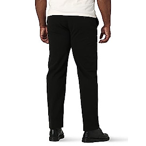 Lee Men's Big & Tall Extreme Motion Flat Front Regular Straight Pant Black 50W x 30L