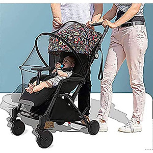 Mosquito Netting for Stroller, Encrypted Stroller Mosquito Net Full Cover, Stretchable Netting Breathable Folding Dual-Use Zipper Mesh Mosquito Net for Baby Car seat Cover (Black), XLXQ012