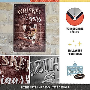 Nostalgic-Art 22257 Open Bar-Whiskey, Tin Sign, Steel, Colourful, 20 x 30 cm