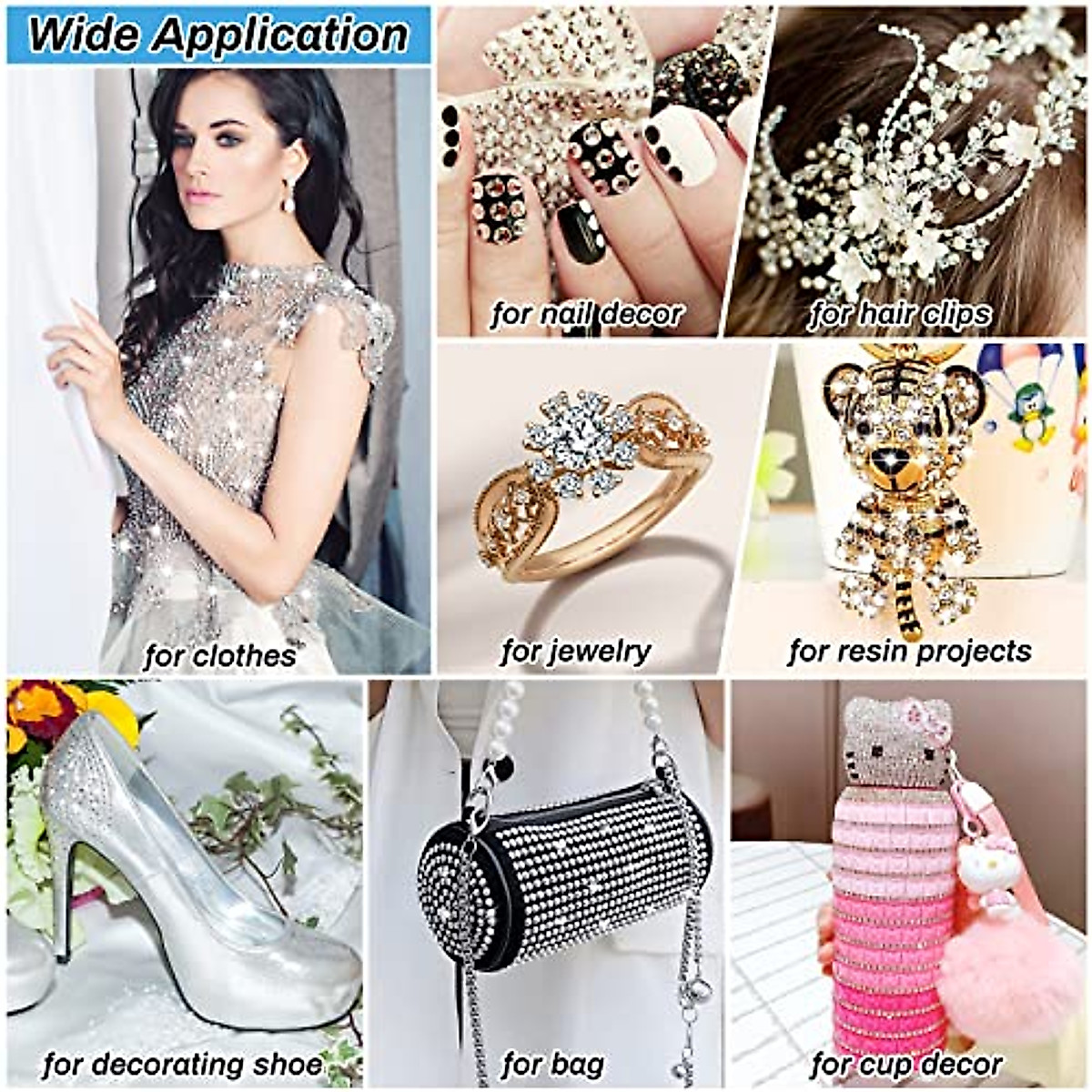 B7000 Clear Glue Bedazzler Kit with Rhinestones, 4013PCS Rhinestone Gems 3 PCS 25 ML B-7000 Adhesive Bead Glue Jewelry Kit for Tumblers Craft Clothes Fabric Nail Art DIY (Paradise Shine Crystal Clear)