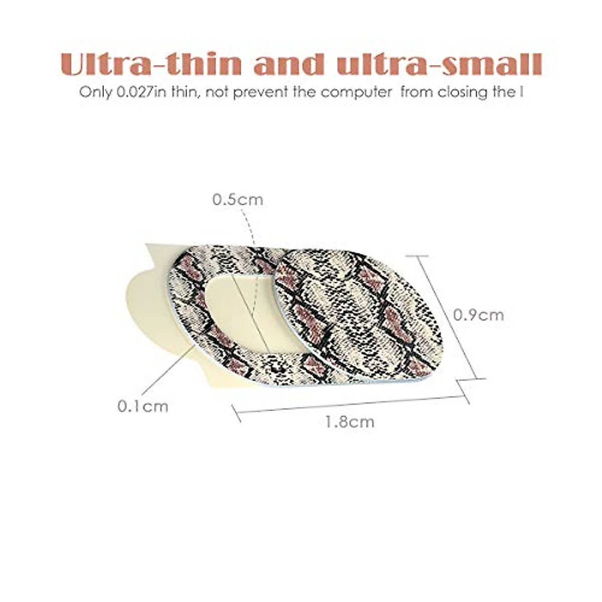 Webcam Cover, Camera Cover Slide, Privacy Covers, 0.02-Inch Ultra-Thin Webcam Cover for Laptop, PC, Phone, Protect Your Privacy and Security (Leopard Texture -3 Pack)