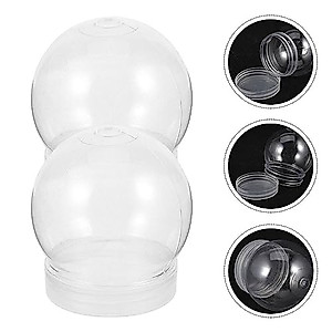ABOOFAN 20pcs DIY Snow Globe Water Globe Clear Plastic Snow Globe 4inch Light Bulb Water Globe Jar with Screw Off Cap Empty Fillable Display Jar for Crafts Holiday Supplies