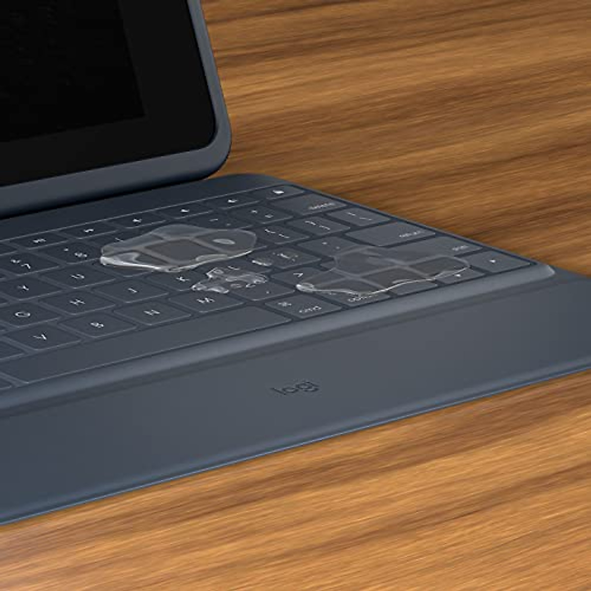 Logitech Rugged Combo 3 iPad Keyboard Case with Smart Connector for iPad (7th and 8th Generation) for Education - Classic Blue