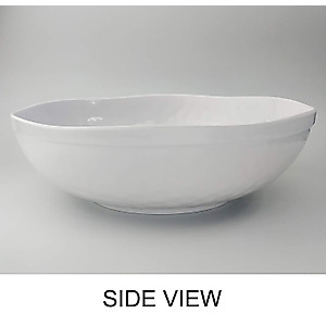 KX-WARE Melamine Serving Bowls -2pcs 12inch Larger Salad Bowls/Mixing Bowls,White Color| Break-resistant 100% Melamine Bowls | Dishwasher Safe,BPA Free