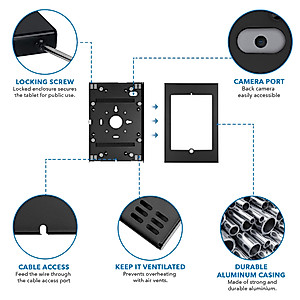 Mount-It! Anti-Theft iPad 8 Wall Mount | Locking iPad 10.2 Wall Kiosk | Security iPad 10.2 Enclosure for 8th Generation iPad 10.2 inch or 10.5 iPad Pro (MI-3772B_G8)