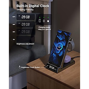 SwanScout Charging Station for Samsung S24 Ultra, SwanScout 703S, Wireless Charger for Samsung S24+/S24/S23 Ultra/S23/S22/Note 20, Galaxy Watch 6/6 Classic/5/4, Galaxy Buds 2 Pro/Pro (for Travel)