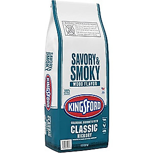 Kingsford 32079 Original Charcoal Briquettes with Hickory, 8 lb, Black