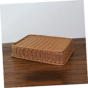 Rattan Cutlery Basket Wicker Cutlery Tray Flatware Organizer Woven Cutlery Tray Rattan Silverware Storage Drawers Spoon Storage Fork Organizer Kitchen Storage Tray Tableware