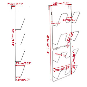 Wealrit Pot Lid Organizer for Cabinet Door 4 Tier Pot Lid Holder Pot Cover Holder Rack Hanging Pot Lid Holder Pot Lid Storage(Silver)