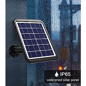 5W Solar Panels Compatible with Eufycam 2/2 Pro/2C/2C Pro/E, Waterproof Solar Powered Battery Charger for EufyCam with Visual LED Indicator, Wall Mounting Bracket Ground Stake -13ft Cable