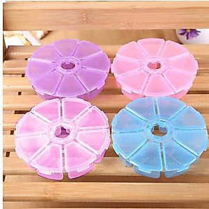 Diamond Painting Boxes Mini 8 Grids Rhinestone Gems Plastic Box Round Storage Box Case Jewelry Bead Makeup Clear Organizer