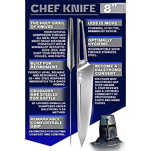 Dalstrong Chef Knife - 8 inch - Crusader Series - Forged High-Carbon German Stainless Steel - w/Magnetic Sheath - Kitchen Knife - NSF Certified
