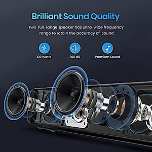 IRDFWH 100W Soundbar 20-inch for TV Speaker Wall Mountable 3D Stereo Sound for Home Theater and Gaming Multiple