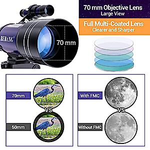 Telescope for Kids & Adults Astronomy - 70mm Aperture 300mm Refractor Telescope for Astronomy Beginners